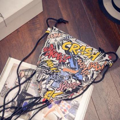 Simple Drawstring Canvas Backpack on Luulla