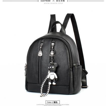 Pure Color Double Zipper Design Backpack on Luulla