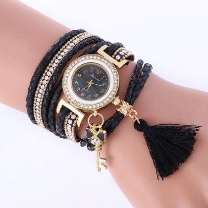 Key Tassel Multilayer Woven Watch on Luulla
