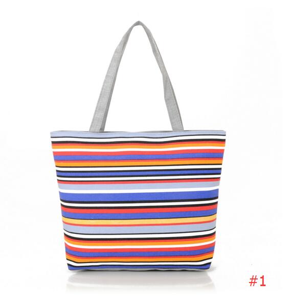 Colourful Striped Canvas Tote Bag on Luulla