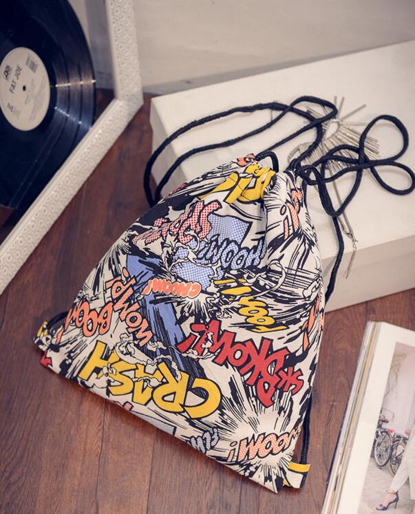 Simple Drawstring Canvas Backpack on Luulla