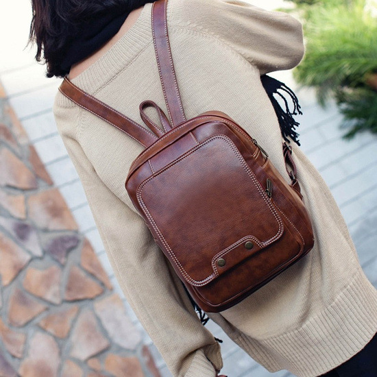 Retro Preppy Chic Zipper Backpack on Luulla