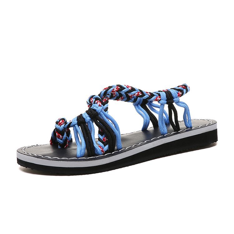 Braided Rope Beach Sandals-blue on Luulla