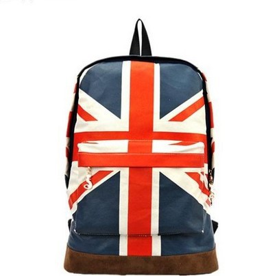 National Flag Print Backpack Canvas Travel School Bag on Luulla