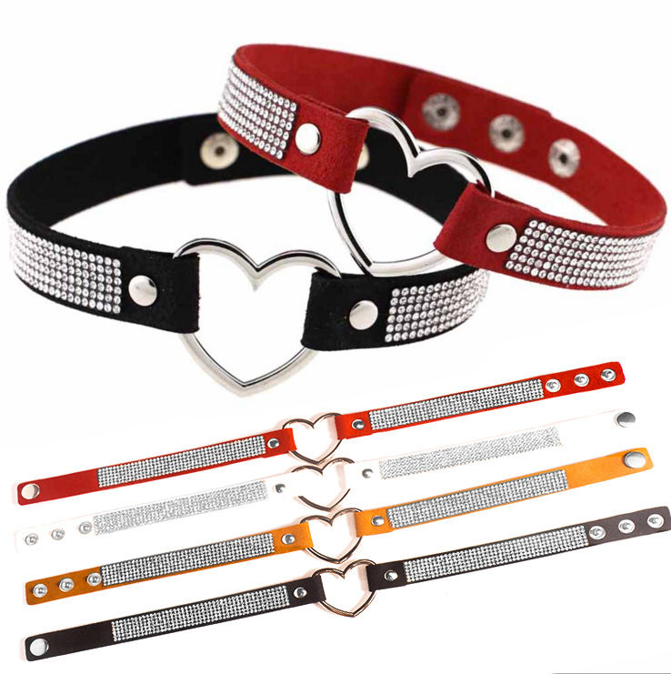 Sexy Punk Heart Leather Collars Necklace on Luulla