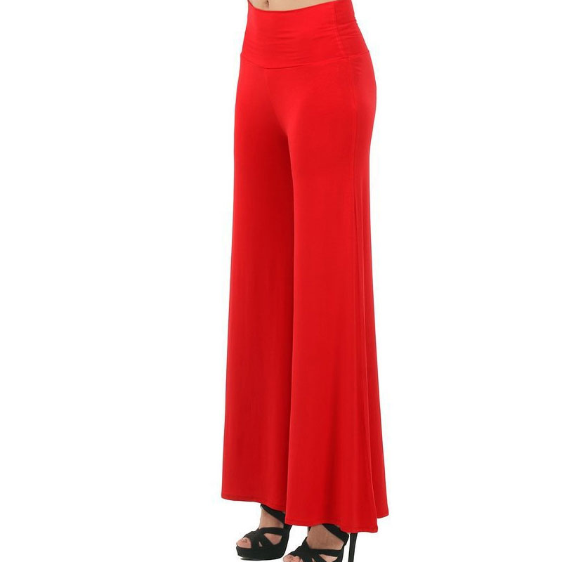 Pure Color High Waist Wide Leg Long Pants on Luulla