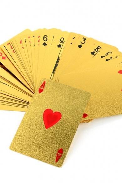 24k Karat Gold Foil Plated Usd Poker Playing Cards on Luulla