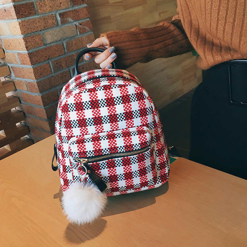 Casual Plaid Pattern Women Backpack on Luulla
