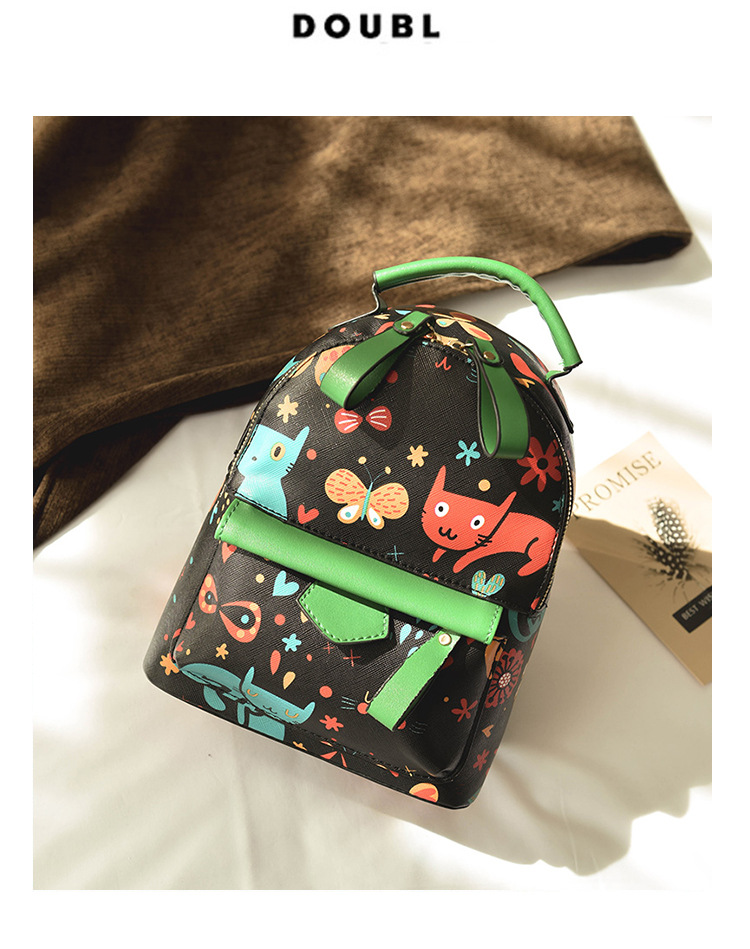 Colorful Cartoon Print Women Backpack on Luulla