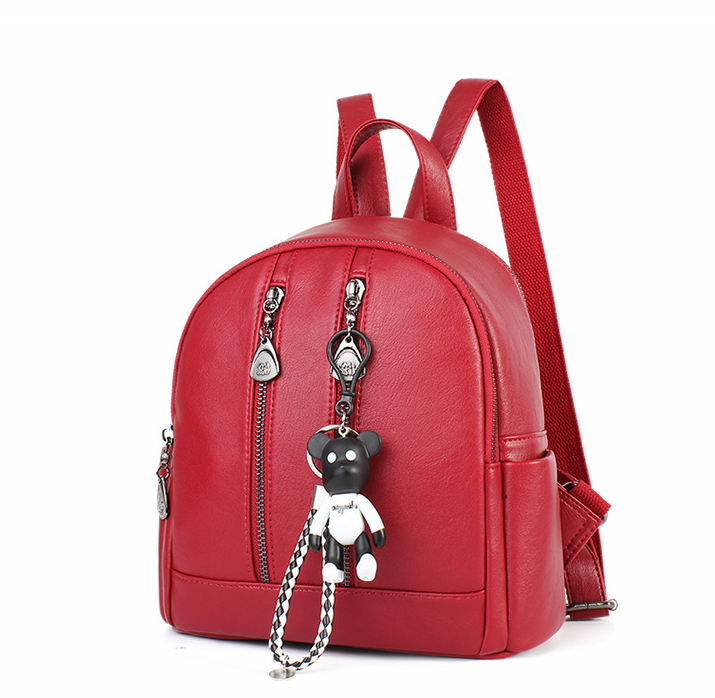 Pure Color Double Zipper Design Backpack on Luulla