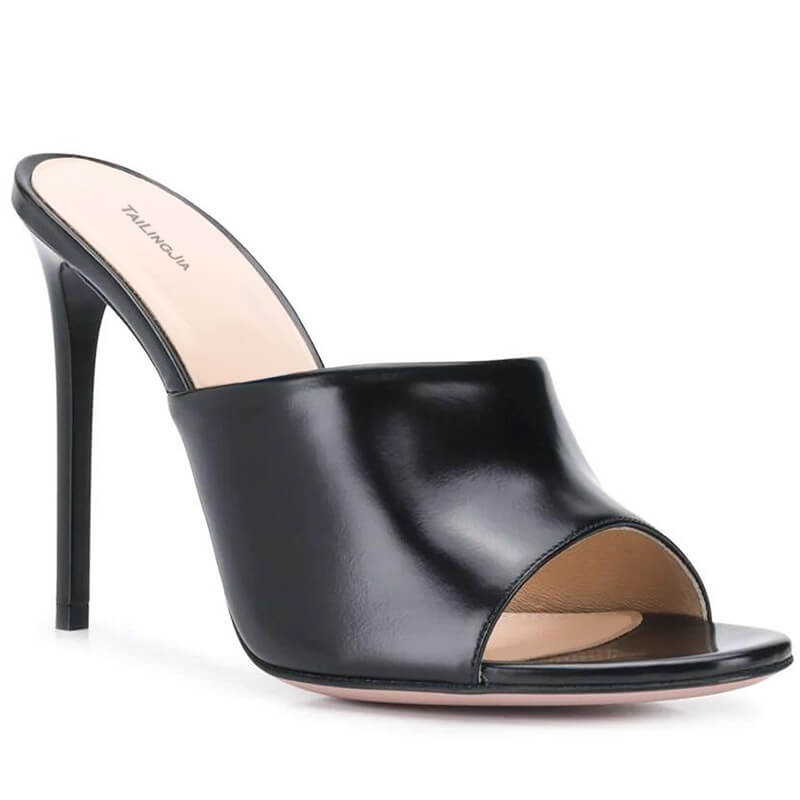 Sexy Satin Plain Open Toe High Heel Mule Sandals on Luulla