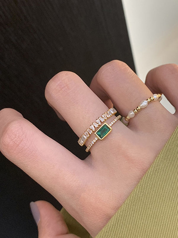 Vintage Green Double Layer Ring on Luulla