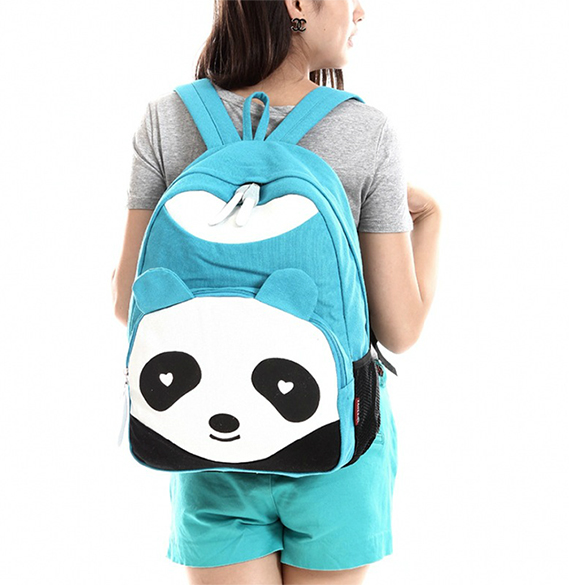 Student Panda Canvas School Backpack on Luulla