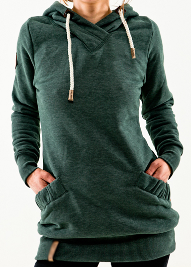 Drawstring Pocket Design Women's Hoodie on Luulla