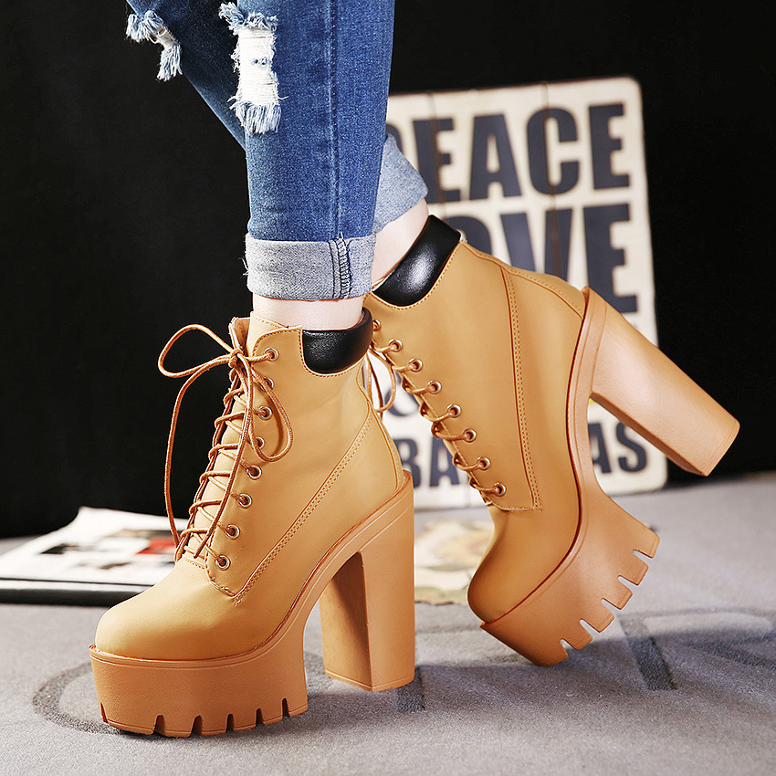 Ultra-high Chunky Cleated Platform Boots on Luulla