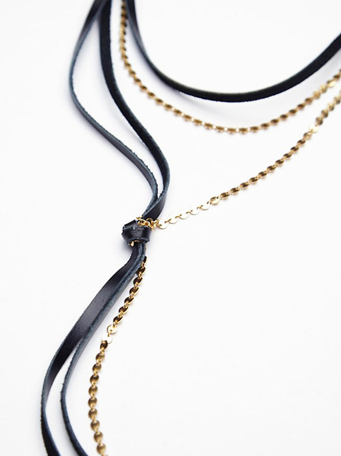 Casual Handsome Sequins Leather Multi-level Design Knotted Necklace on ...